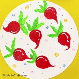 Red Turnip Painting Artwork Step by Step Tutorial - Kids Art & Craft