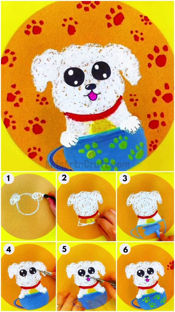 Adorable Puppy Artwork Tutorial For Kids - Kids Art & Craft