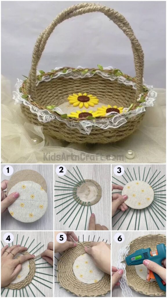 Amazing Jute Basket Craft Making Step By Step Tutorial For Kids - Kids ...