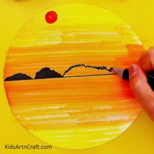 Amazing Sunset Landscape Scenery Drawing Tutorial For Kids - Kids Art ...