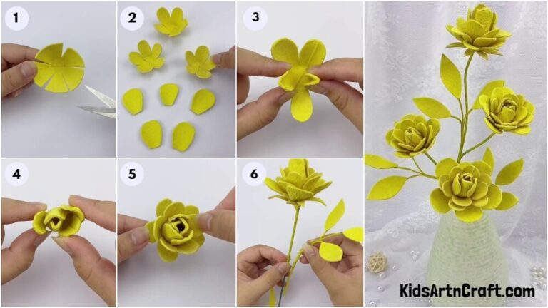 Pretty Roses Craft From The Egg Cartoon Tutorial For Kids - Kids Art ...
