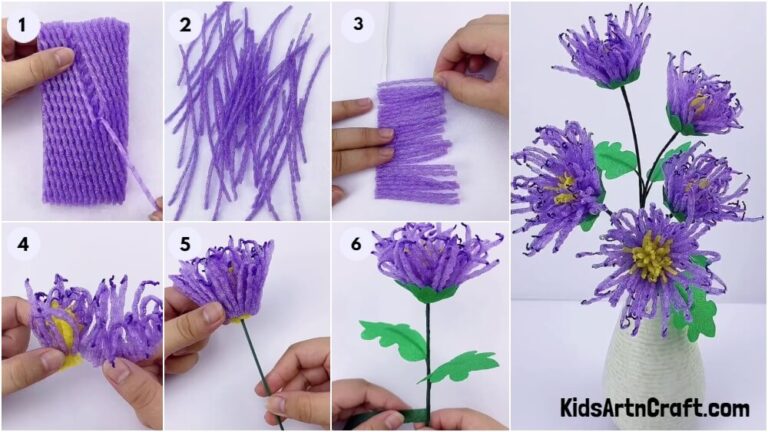 Beautiful Fruit Foam Flowers Step by Step Tutorial For Kids - Kids Art ...