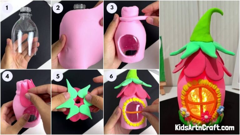 Beautiful Tinker Bell House Craft Using Plastic Bottle And Super Clay ...