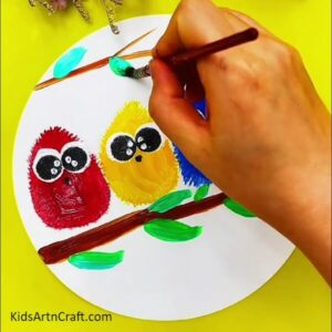 Cute Birds Over Tree Painting Step by Step Tutorial - Kids Art & Craft