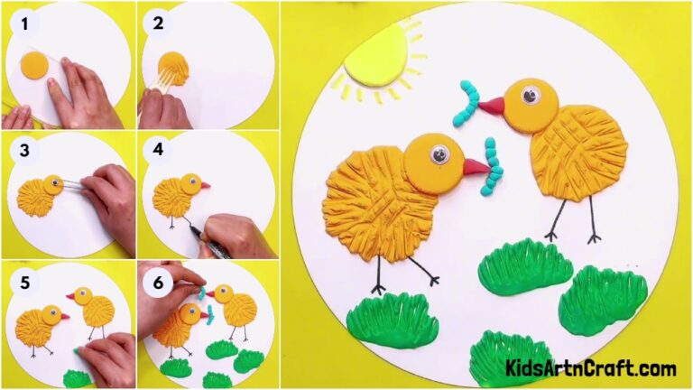 Clay Chicks Craft Artwork Step-by-step Tutorial - Kids Art & Craft