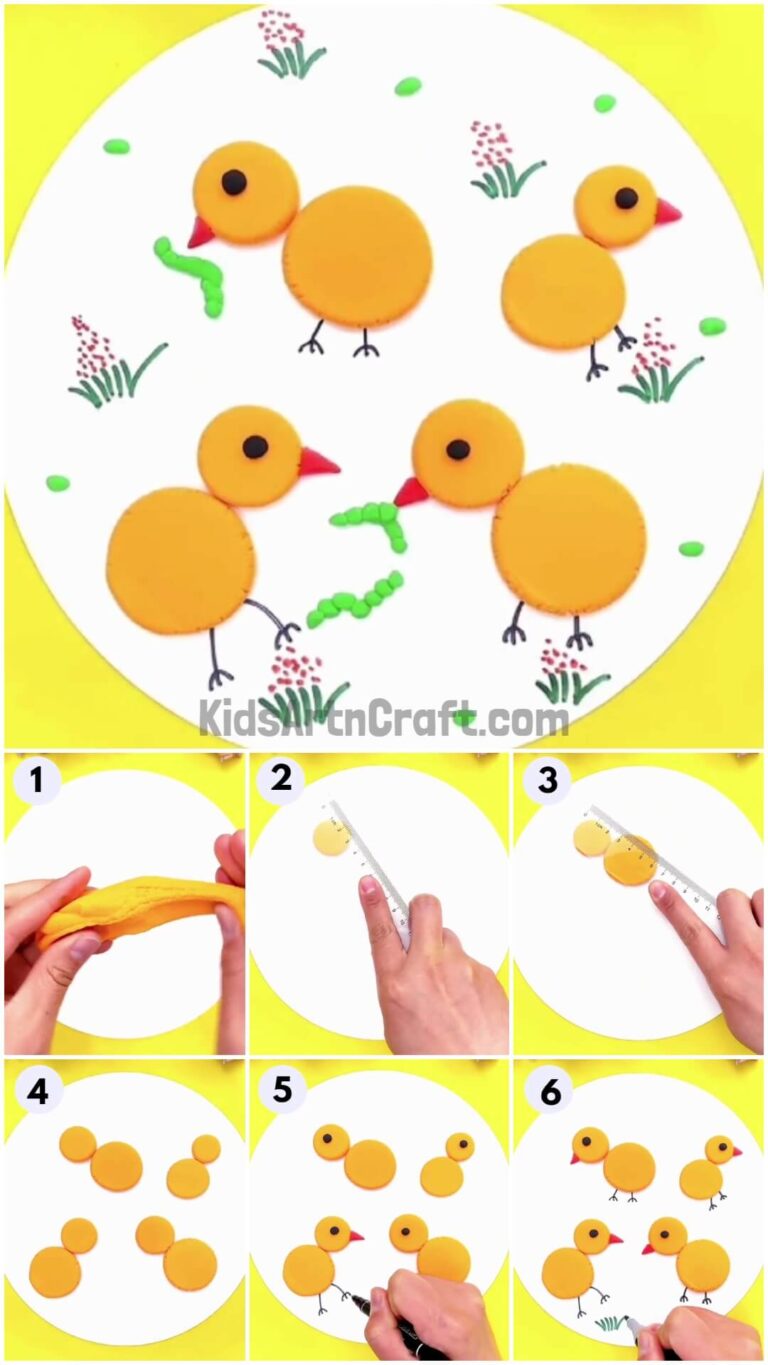 Clay Chicks Craft Step-by-step Tutorial For Beginners - Kids Art & Craft