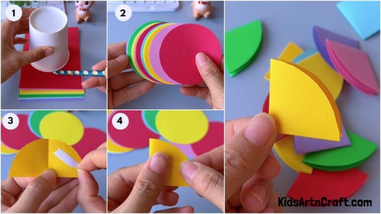 Colorful Paper Quarters Making Step by Step Instructions For Kids ...