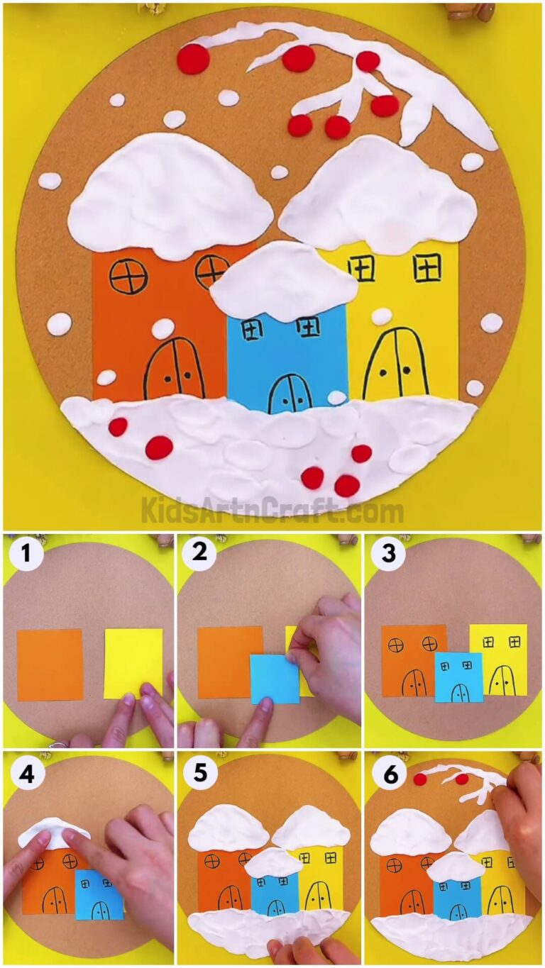 Paper House And Tree Scenery Craft Easy Tutorial for Kids - Kids Art ...