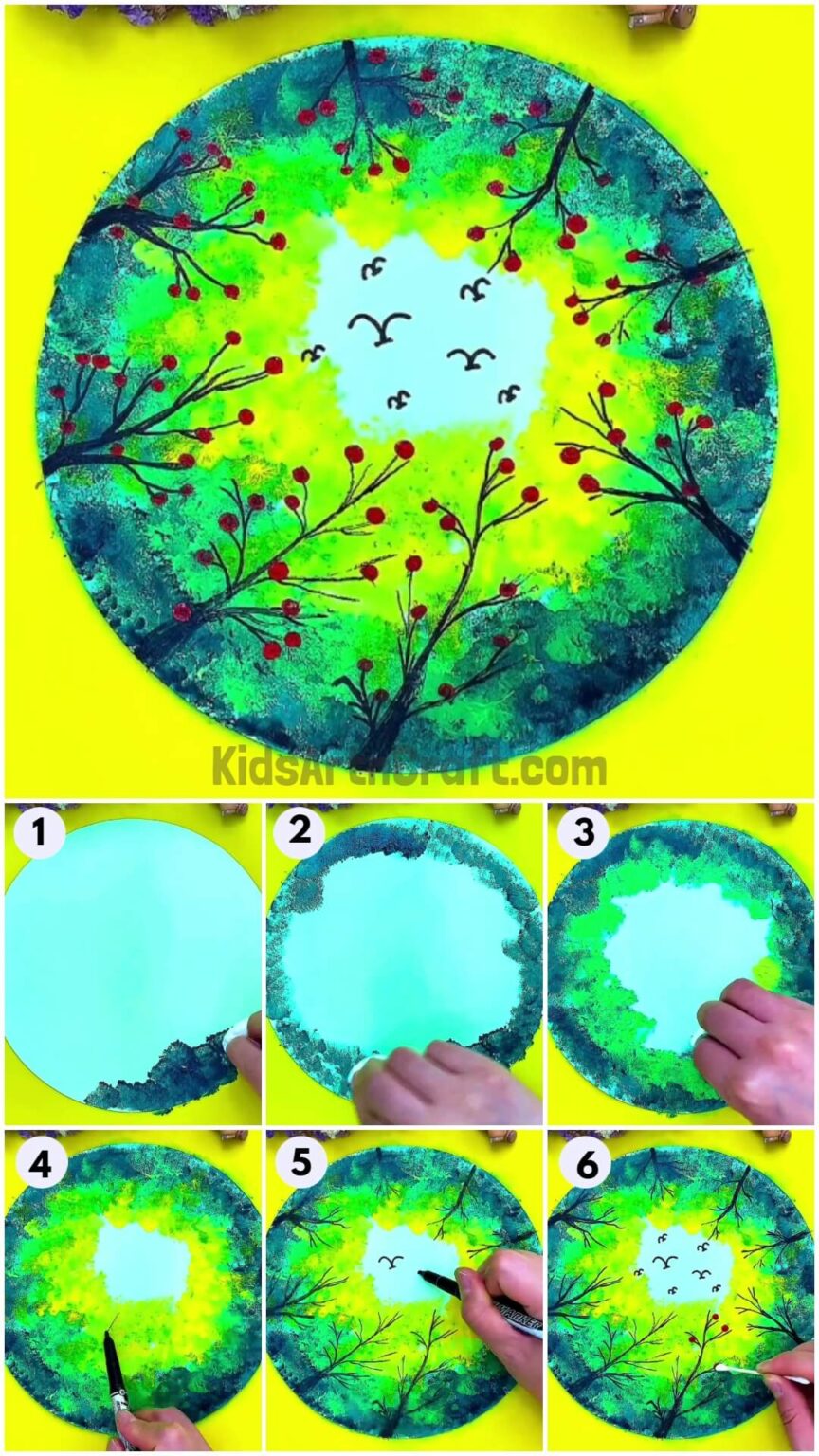 Creative Forest Painting Art Tutorial For Kids - Kids Art & Craft