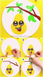 Cute Fruit Foam Pear Craft Step by Step Tutorial For Kids - Kids Art ...