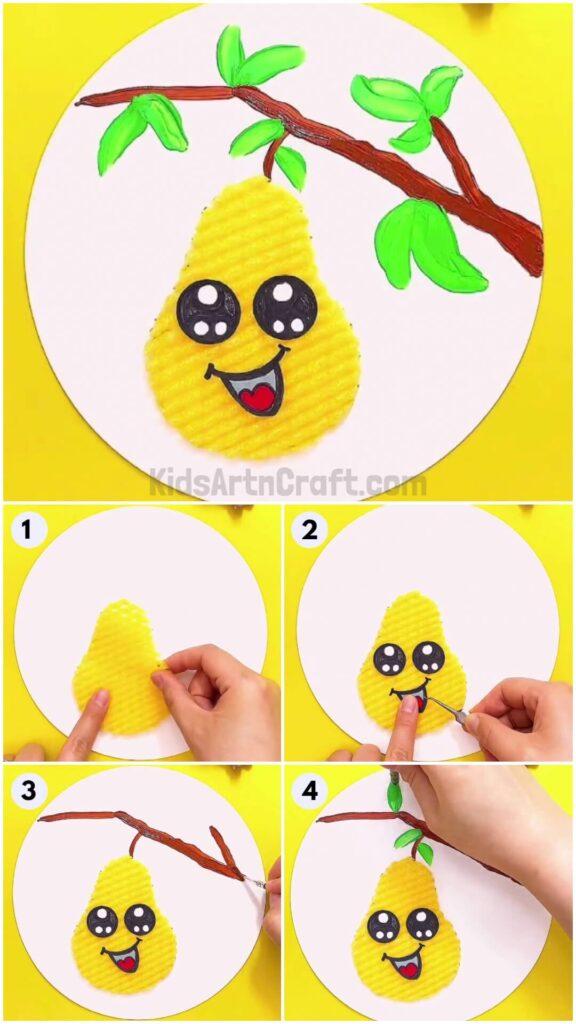 Cute Fruit Foam Pear Craft Step by Step Tutorial For Kids - Kids Art ...