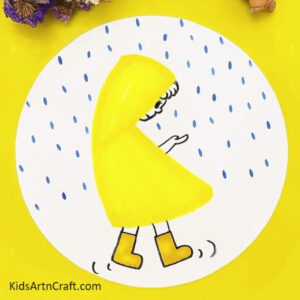 Cute Girl In Rain Drawing Step by Step Instructions - Kids Art & Craft