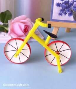 Cycle Making From Paper Cup And Plastic Straw - Kids Art & Craft