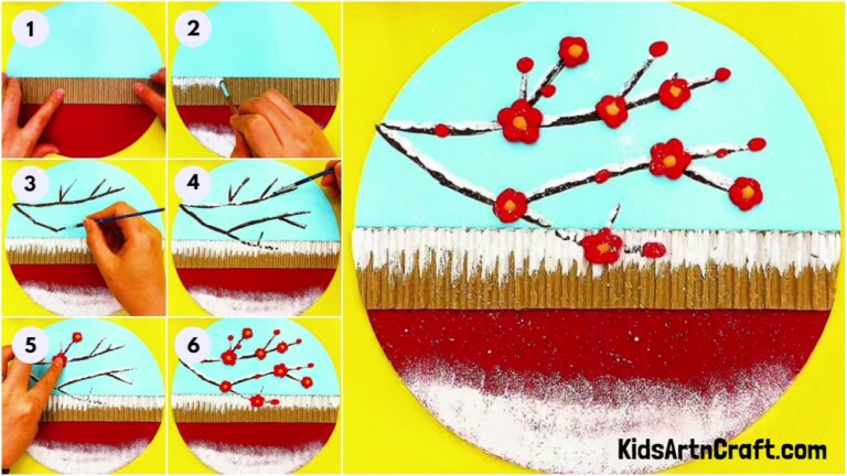 DIY Blossom Flower On Tree Easy Artwork For Kids - Kids Art & Craft