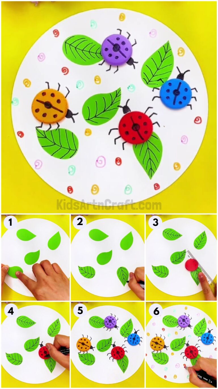DIY Clay Ladybugs Craft Step-By-Step Tutorial For Kids - Kids Art & Craft