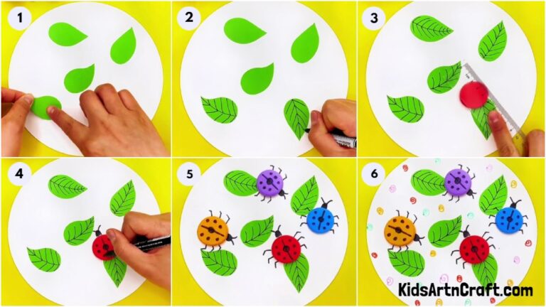 DIY Clay Ladybugs Craft Step-By-Step Tutorial For Kids - Kids Art & Craft