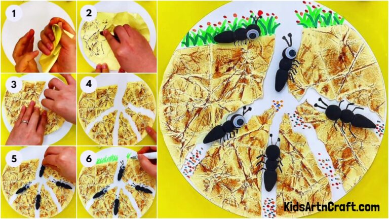 DIY Easy Ant Artwork Using Crumpled Paper for Kids - Kids Art & Craft