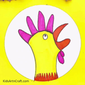 DIY Hand Outline Hen Face Drawing Tutorial for Kids - Kids Art & Craft