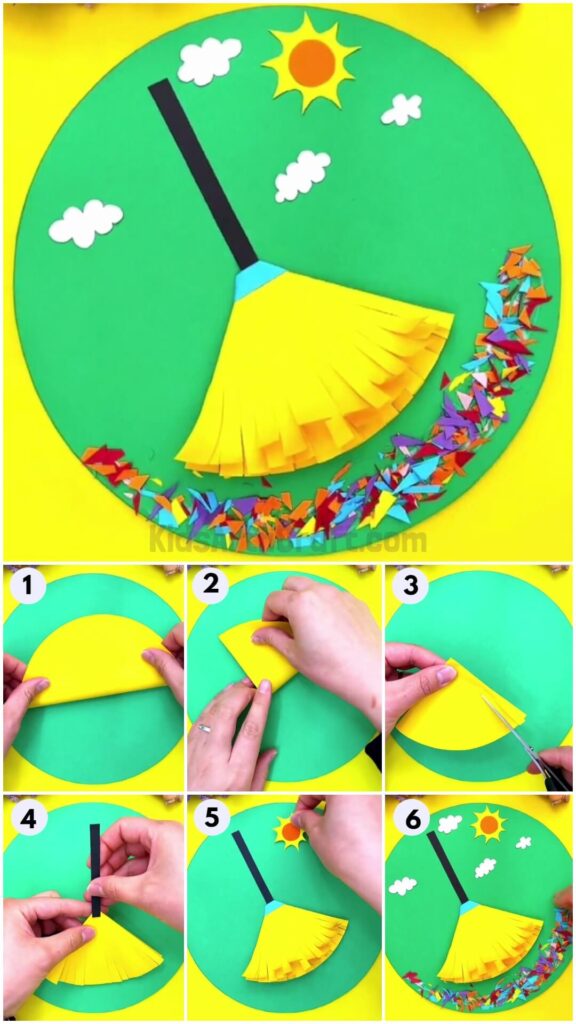 Easy Broom Cleaning Paper Craft Step-by-step Tutorial - Kids Art & Craft