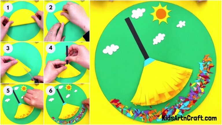 Easy Broom Cleaning Paper Craft Step-by-step Tutorial - Kids Art & Craft