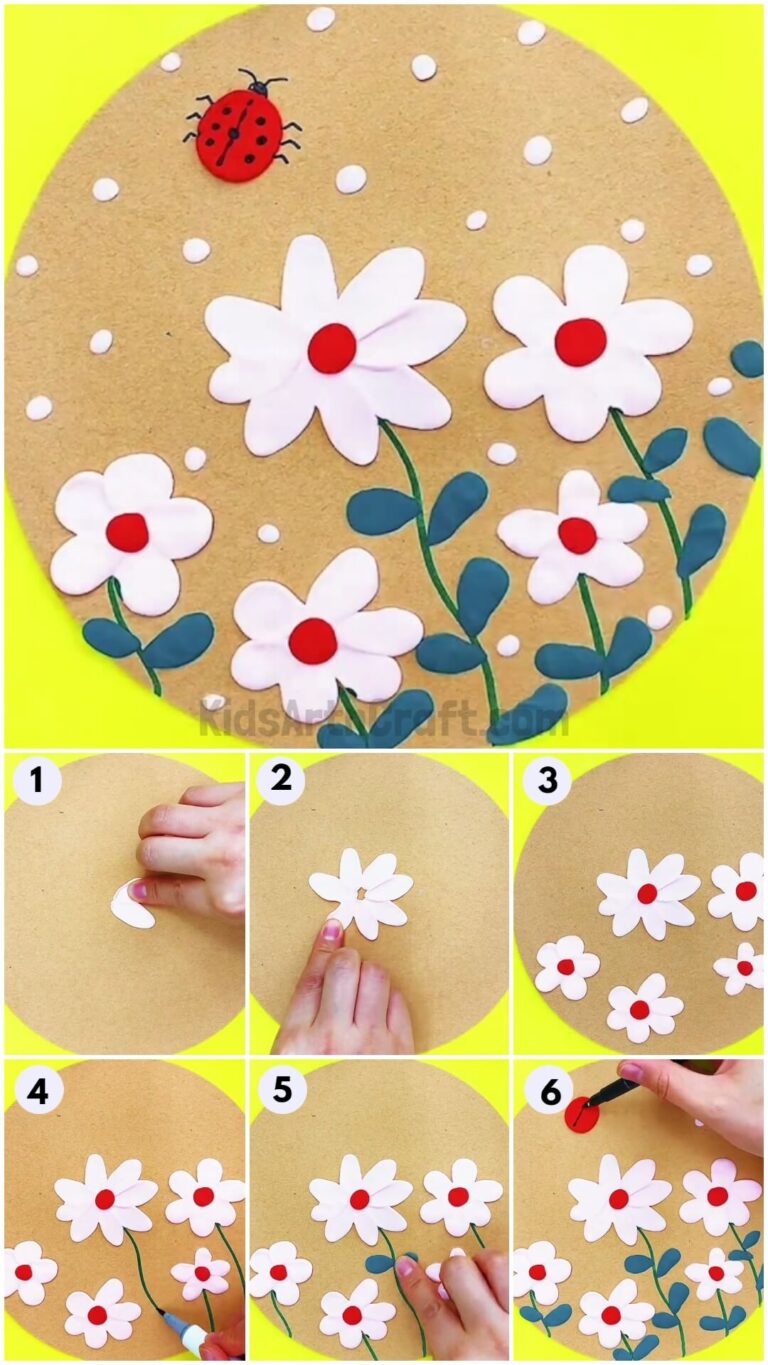 Easy Clay Flower Garden Craft Tutorial For Beginners - Kids Art & Craft