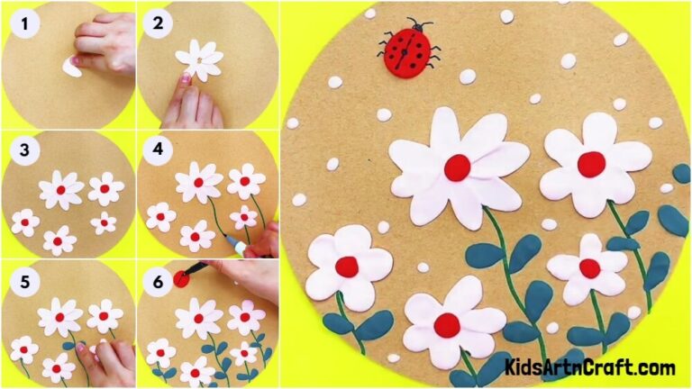 Easy Clay Flower Garden Craft Tutorial For Beginners - Kids Art & Craft