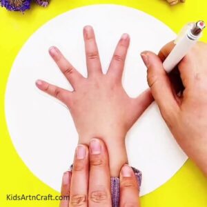 Easy Hand Outline Tree Making Drawing For Kids - Kids Art & Craft