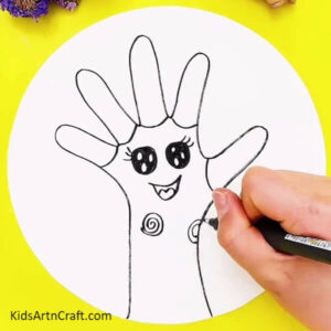 Easy Hand Outline Tree Making Drawing For Kids - Kids Art & Craft