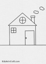 Easy House Landscape Drawing Tutorial For Beginners - Kids Art & Craft