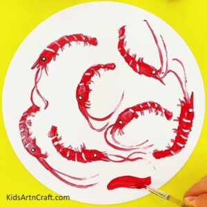 Easy Shrimp Painting Step by Step Tutorial For Kids - Kids Art & Craft