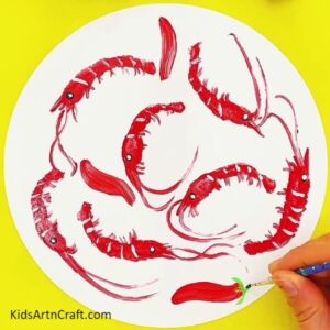 Easy Shrimp Painting Step by Step Tutorial For Kids - Kids Art & Craft