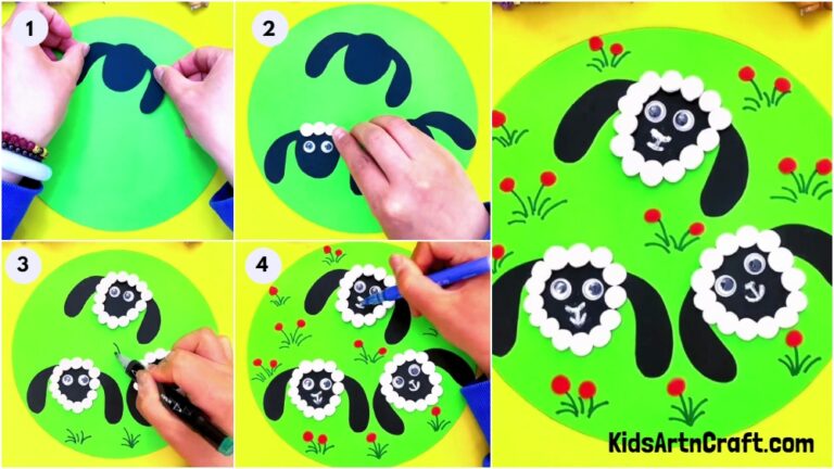 Easy To Make Clay Sheep In Garden Craft Tutorial - Kids Art & Craft