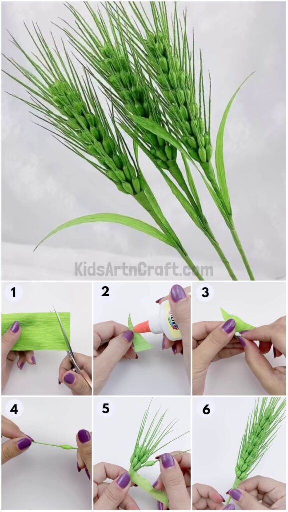 Easy Wheat Craft Using Crepe Paper For Beginners - Kids Art & Craft