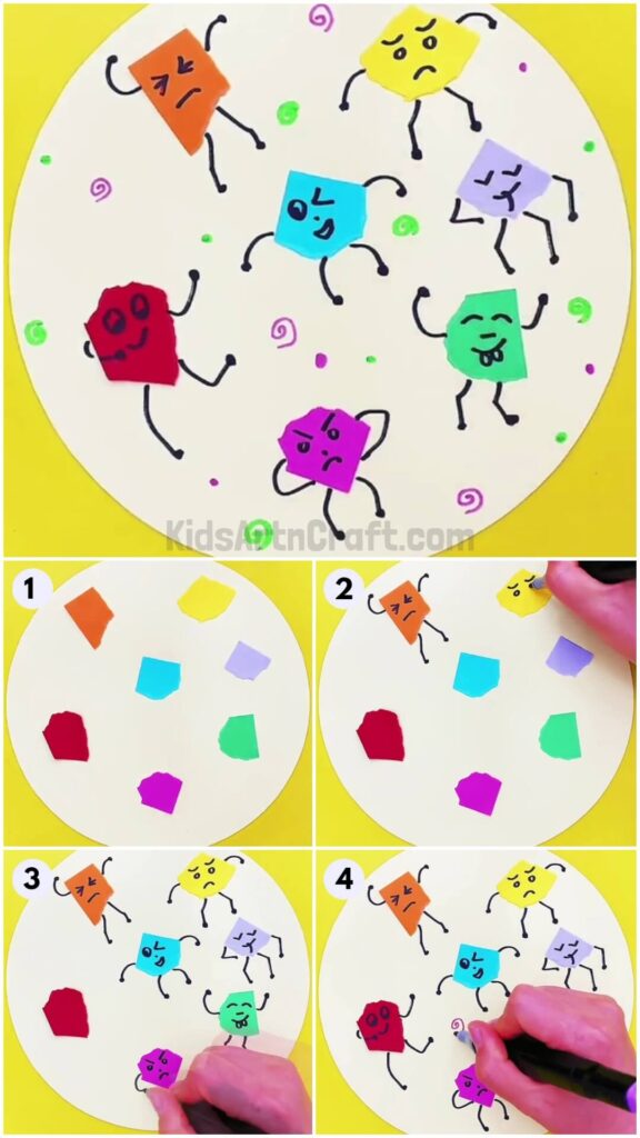 Emotion Shapes Craft Step-by-step Tutorial For Kids - Kids Art & Craft