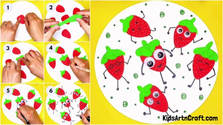 Expression Strawberries Clay Craft Step-by-step Tutorial For Kids ...