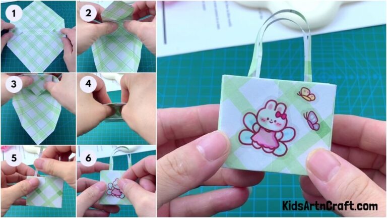 Cute Mini Paper Origami Bags Craft Step by Step Tutorial For kids ...