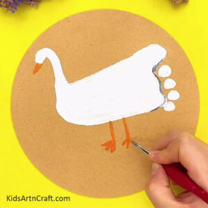 Swan Footprint Painting Artwork Tutorial For Beginners - Kids Art & Craft