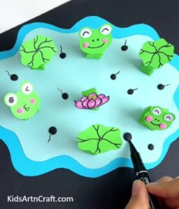 Easy Frog And Lotus Pond Paper Craft Tutorial For Beginners - Kids Art ...