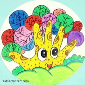 Hand Outline Cartoon Tree Drawing Tutorial For Kids - Kids Art & Craft