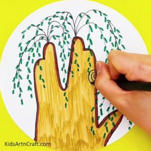 Unique Hand Outline Tree Drawing Step by Step Tutorial - Kids Art & Craft