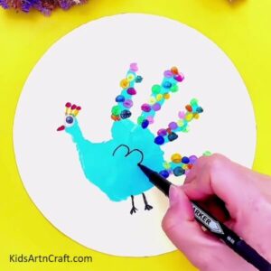 Handprint Peacock Painting Art Tutorial For Beginners - Kids Art & Craft