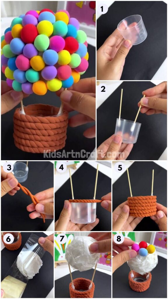Amazing Hot-air Balloon Clay Craft Step by Step Tutorial For Kids ...