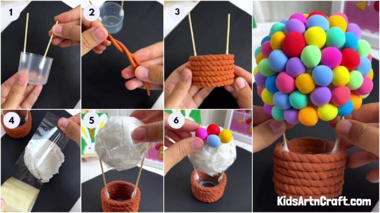 Amazing Hot-air Balloon Clay Craft Step by Step Tutorial For Kids ...