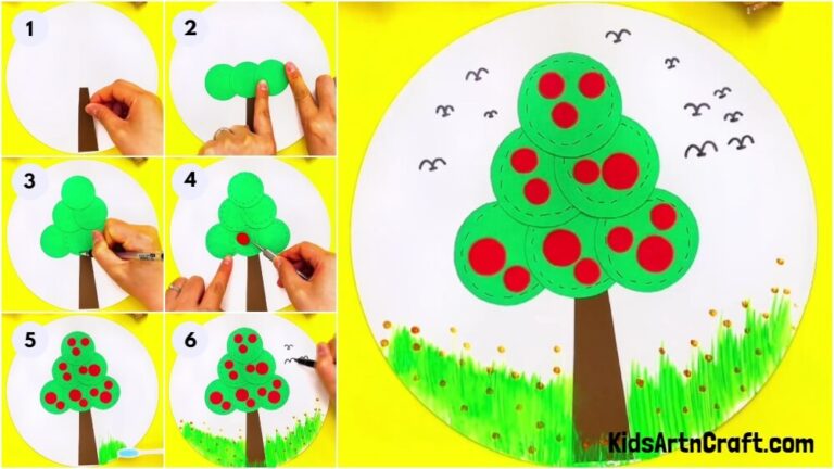 How to Make Apple Tree Craft Tutorial For Beginners - Kids Art & Craft