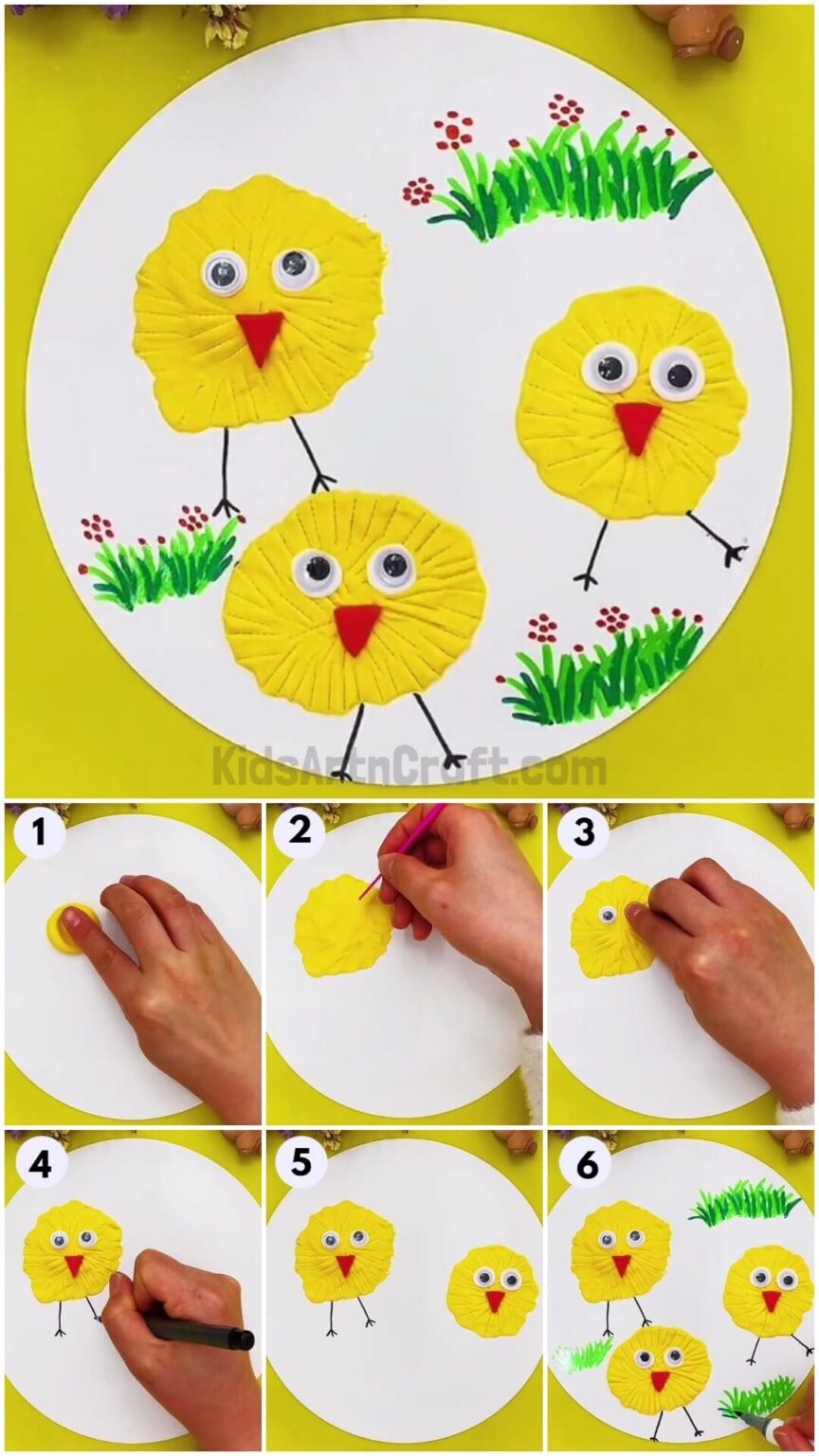 How To Make Clay Chick Craft Step by Step Tutorial - Kids Art & Craft