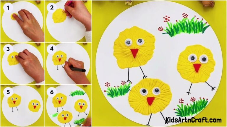 How To Make Clay Chick Craft Step by Step Tutorial - Kids Art & Craft