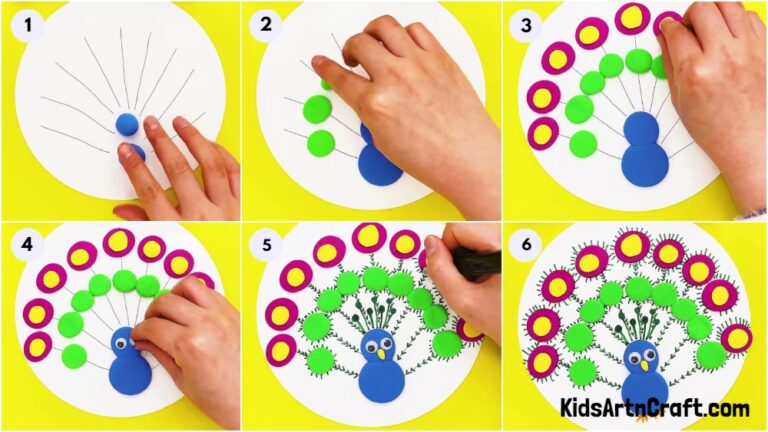 How To Make Clay Peacock Easy Tutorial For Kids - Kids Art & Craft