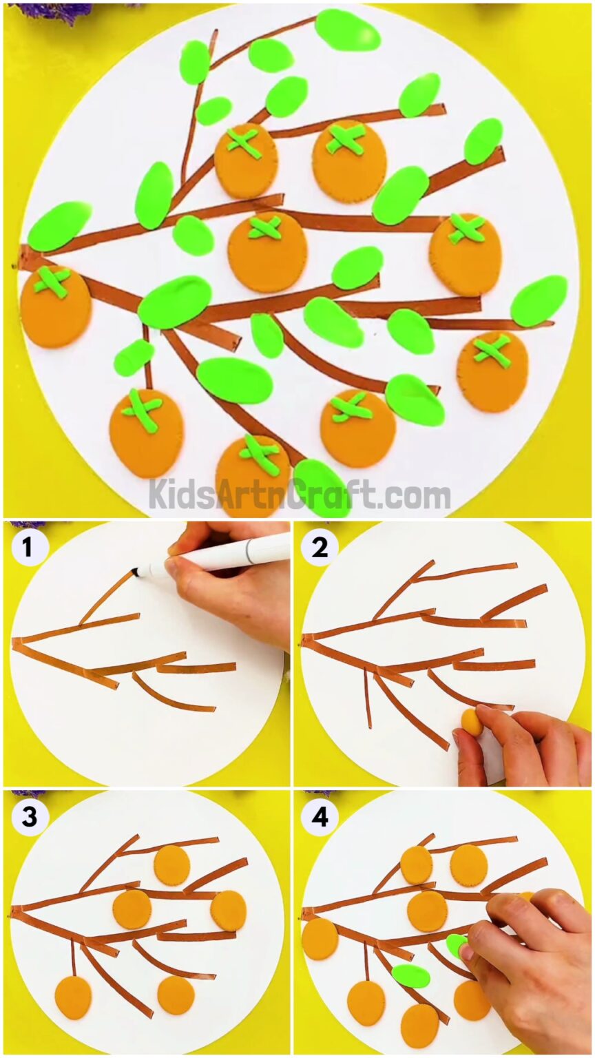 How to Make Miniature Clay Orange Tree for Kids - Kids Art & Craft