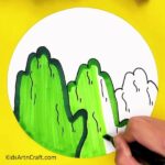 How To Make Mountain Scenery Drawing For Kids Tutorial - Kids Art & Craft