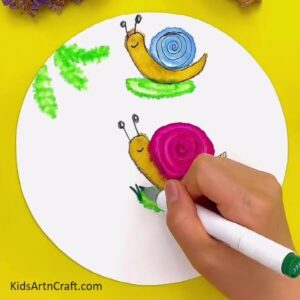 How To Make Snails Scenery Sketch Pen Painting Tutorial For Kids - Kids ...